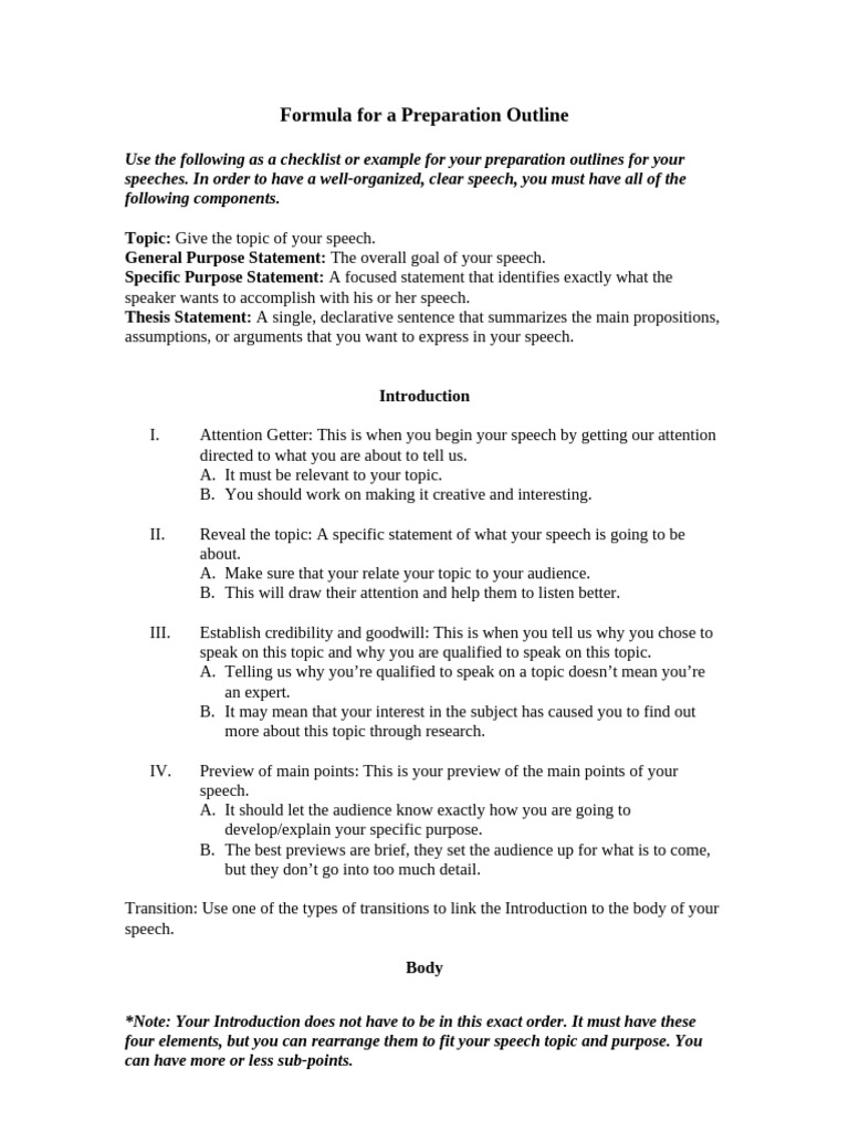 Preparation Outline Formula | PDF | Cognition