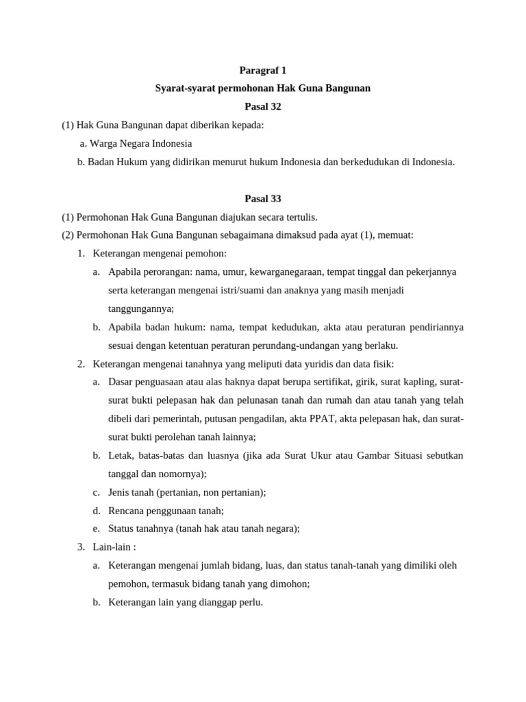 Syarat dan Prosedur Hak Guna Bangunan | PDF