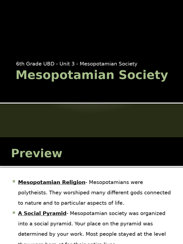 Mesopotamian Society Overview | PDF | Mesopotamia | Deities
