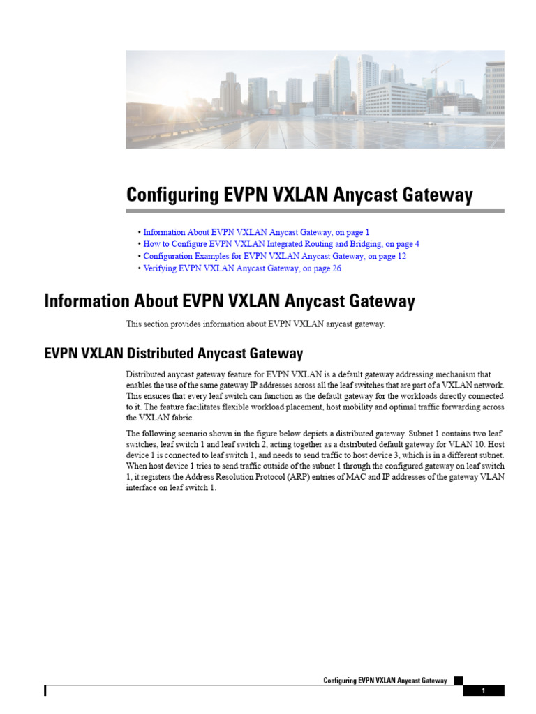Configuring Evpn Vxlan Anycast Gateway | PDF | Ip Address | Computer Network