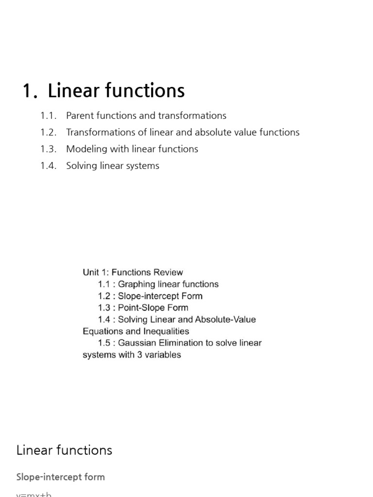 0620 - ALG2 - 1 - Linear Functions | PDF