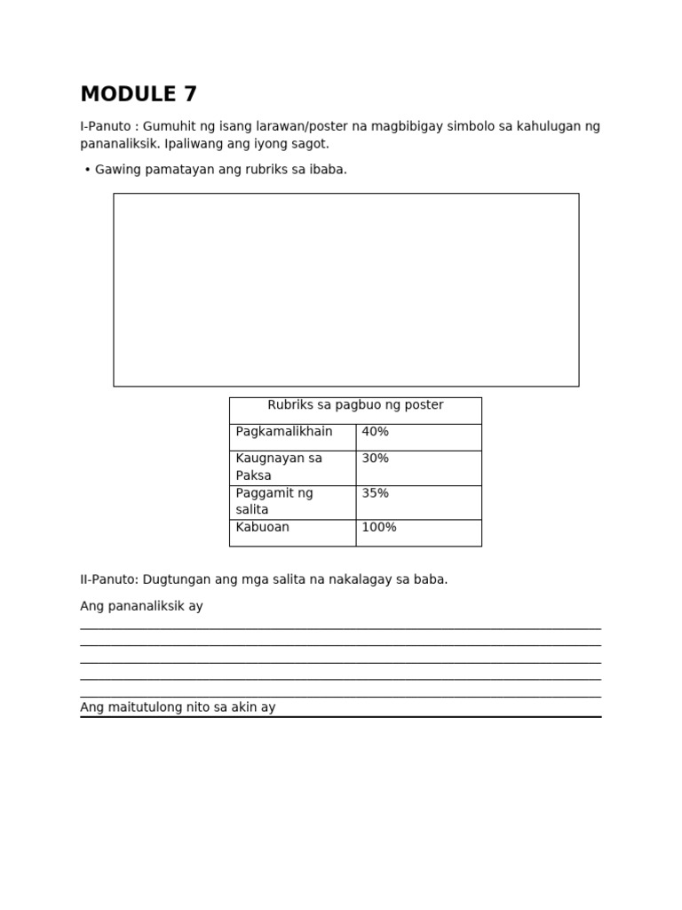Pagbasa - Module7 11.activity | PDF