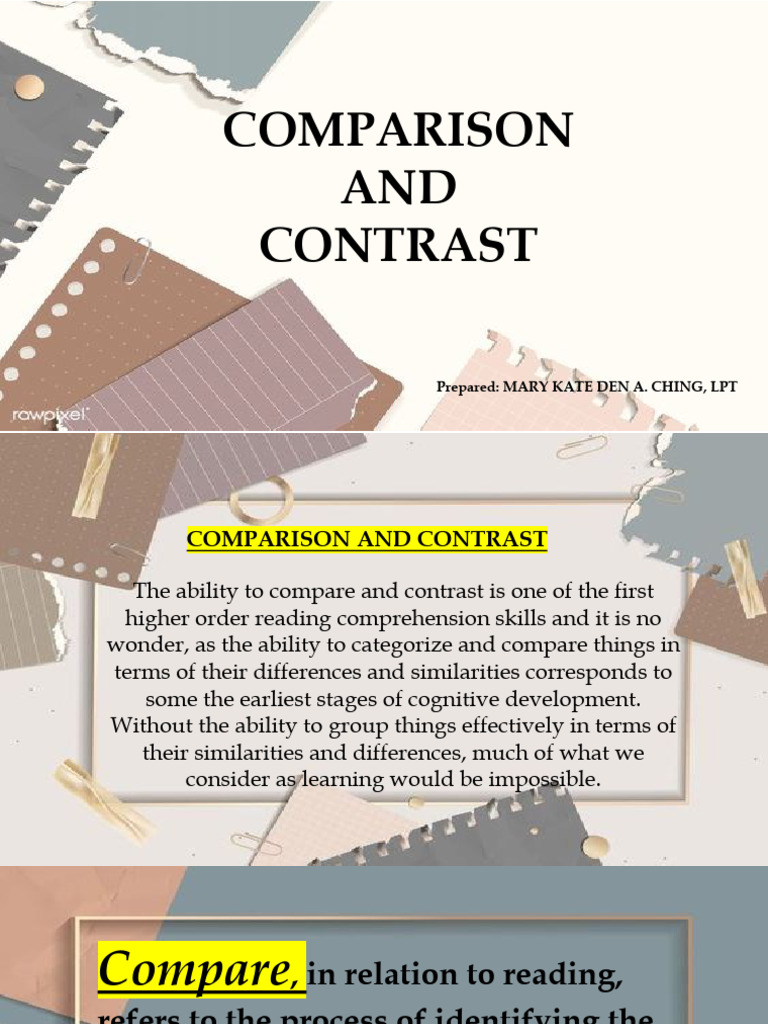 COMPARE AND CONTRAST | PDF | Cognition | Cognitive Science