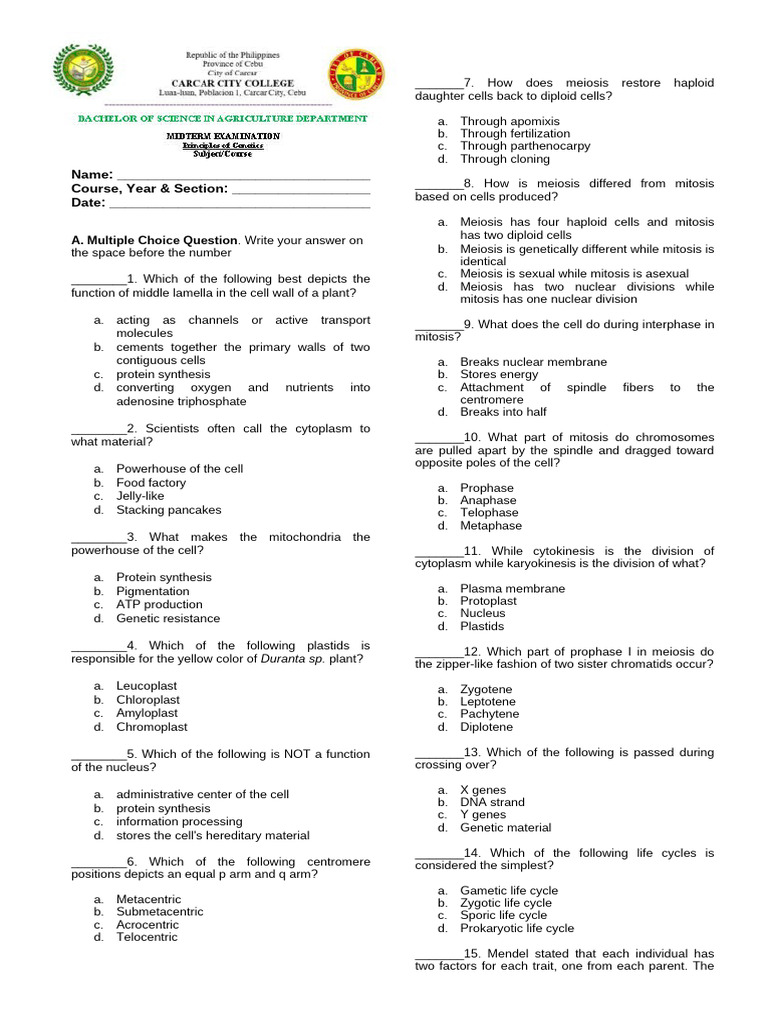 Genetics TQ For Reproduction | PDF | Mitosis | Dominance (Genetics)