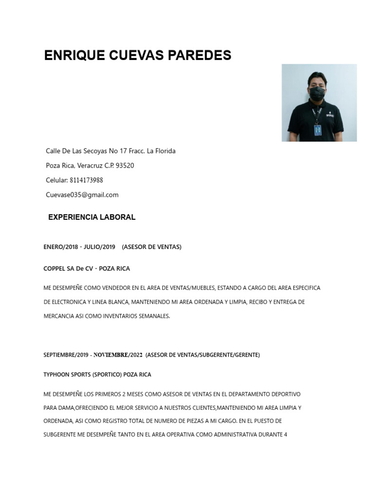 Currículum Enrique Cuevas | PDF