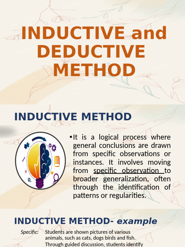 Topic 2 D Inductive and Deductive Method | PDF