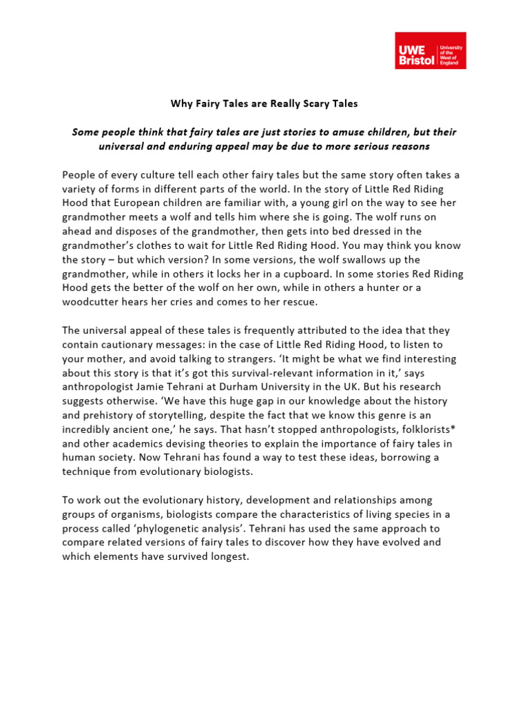 02 Why Fairy Tales Are Really Scary Tales | PDF | Little Red Riding ...