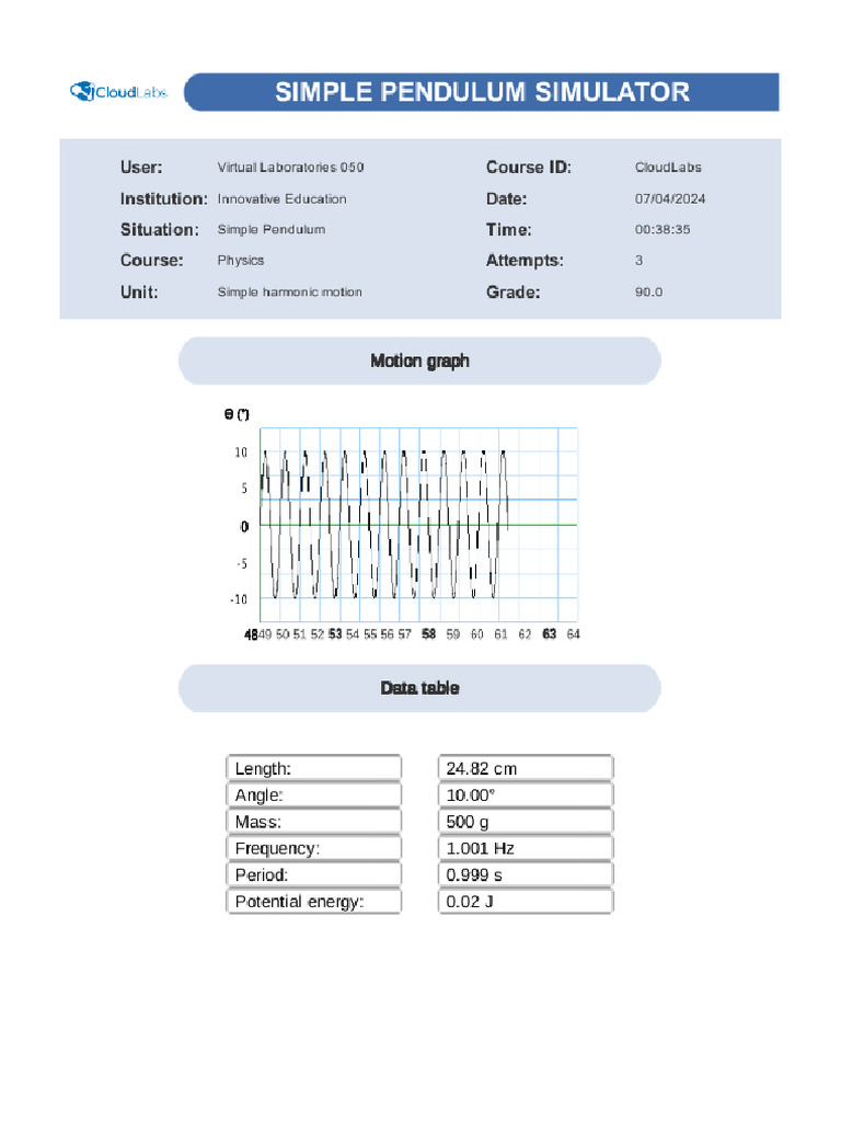 Simple Pendulum | PDF