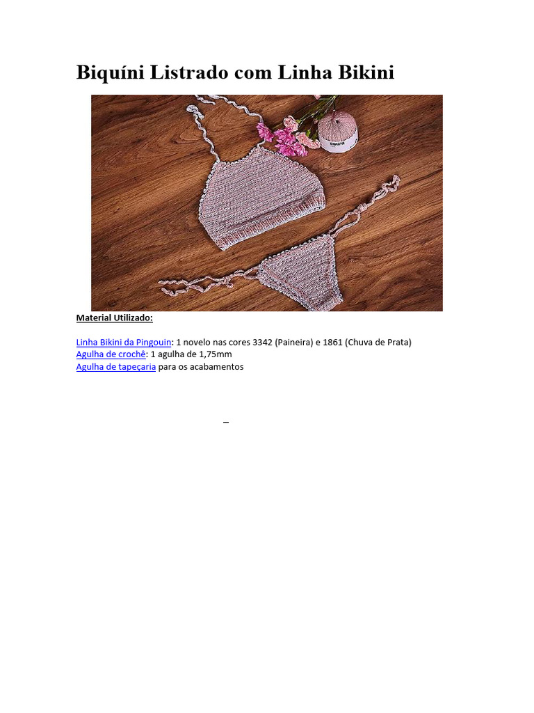 71 - Apenas Receita - Biquíni Listrado Com Linha Bikini | PDF
