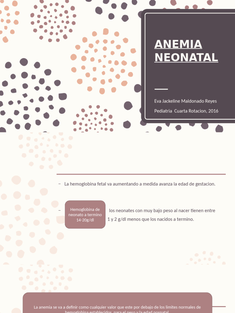 Anemia Neonatal | PDF | Anemia | Transfusión de sangre