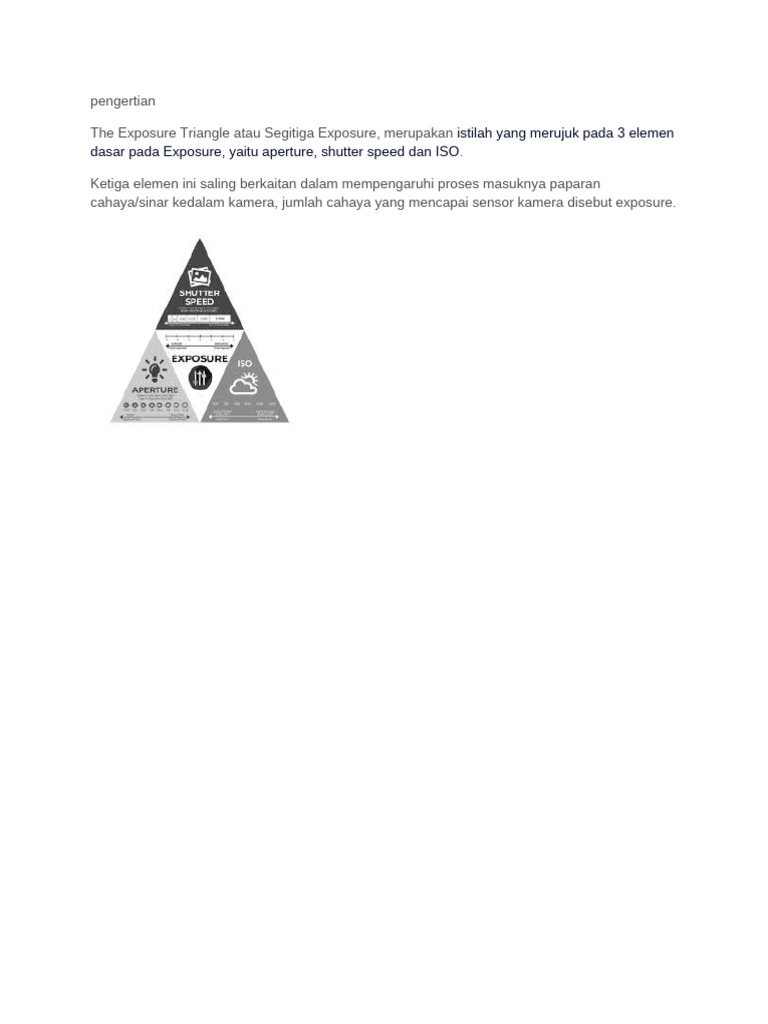 Segitiga Exposure: Dasar Fotografi | PDF