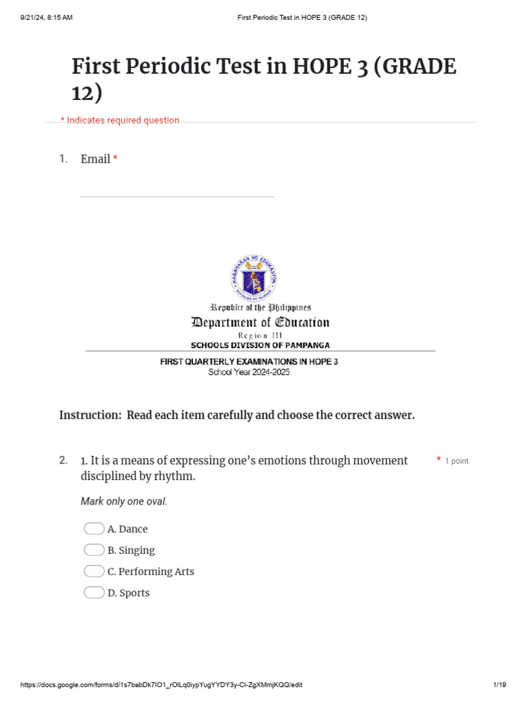 Grade 12 HOPE 3 Periodic Test Guide | PDF | Eating Disorder | Binge ...