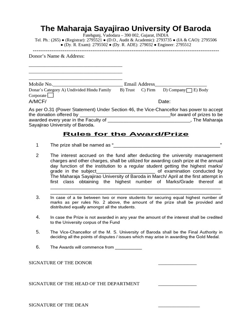 22138form For Award & Prize | PDF