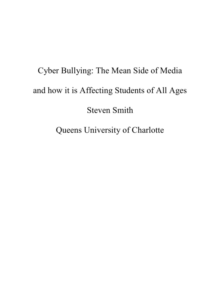 Cyber Bullying Research Paper PDF Cyberbullying Bullying