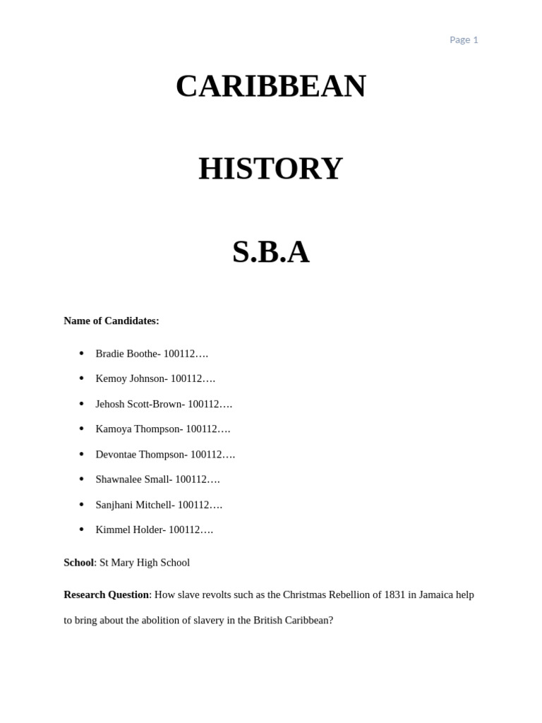 History Sba | PDF | Abolitionism | Slavery
