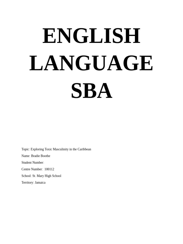 English Language Sba | PDF