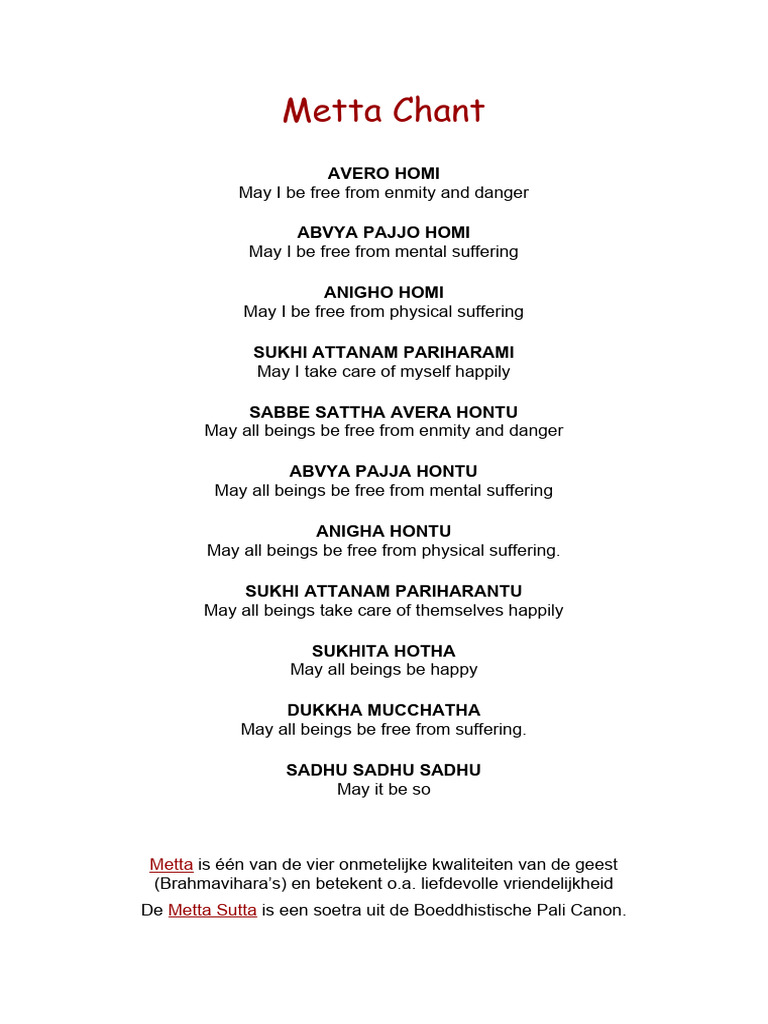 Metta Chant | PDF
