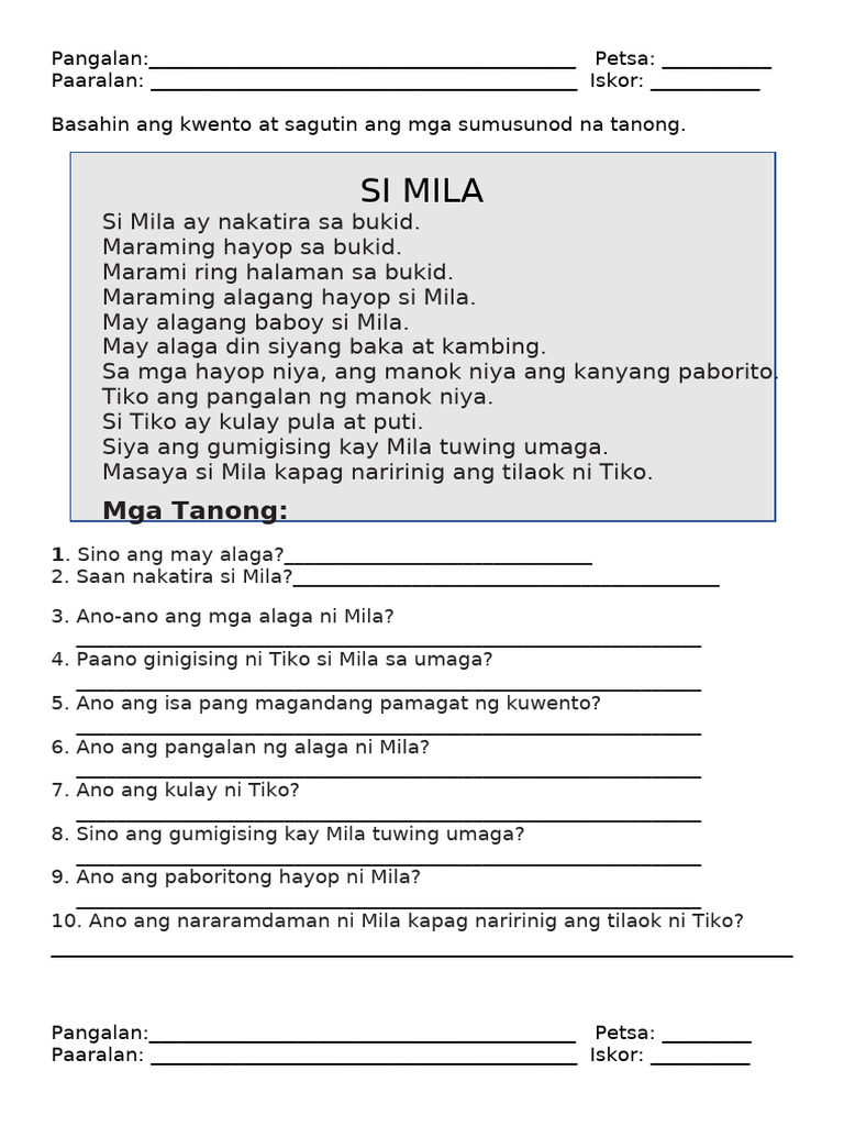 Reading intervention in filipino | PDF