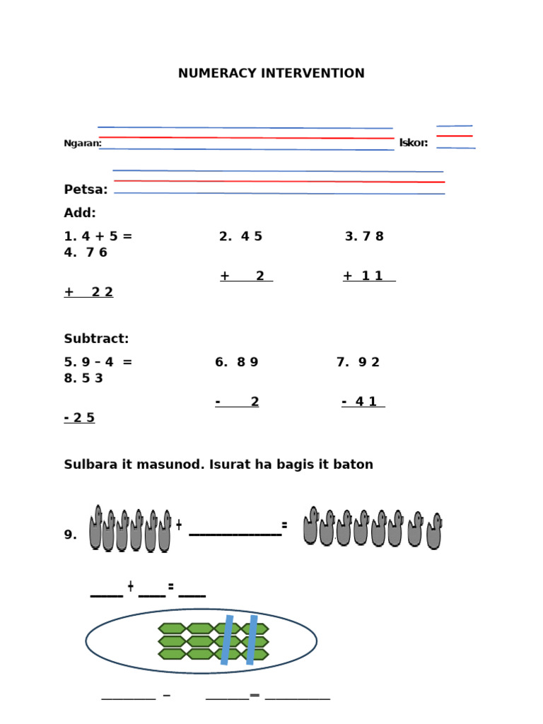 Basic Numeracy Practice Worksheet | PDF