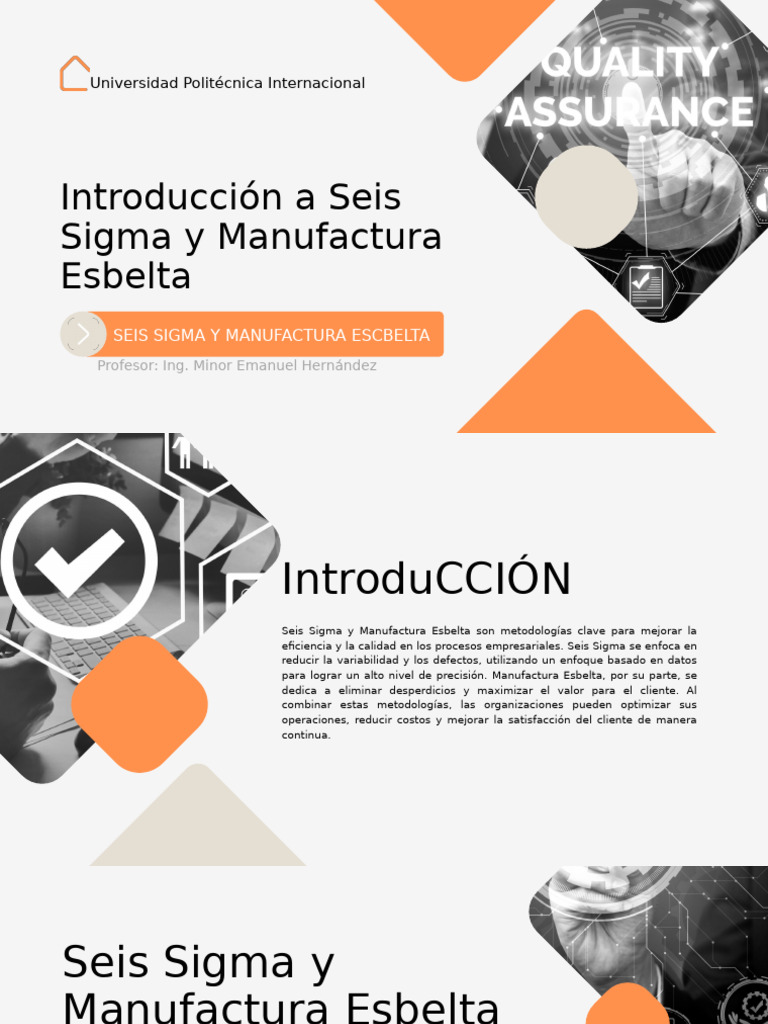 01 Introducción a Seis Sigma y Manufactura Esbelta_PROFE | PDF | Lean Manufacturing | Six Sigma