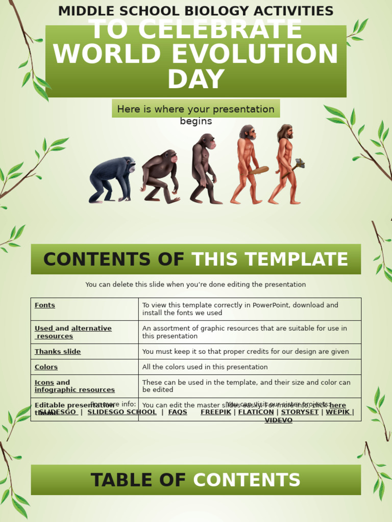 Middle School Biology Activities To Celebrate World Evolution Day by ...
