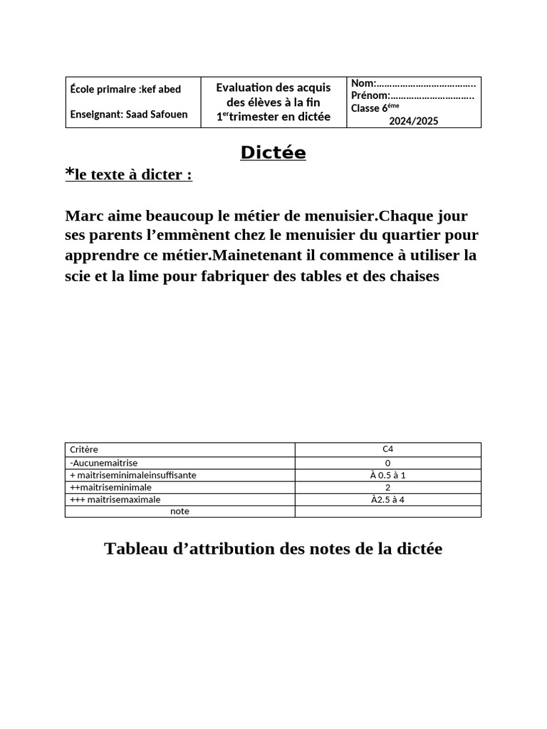 dictée.5ème | PDF