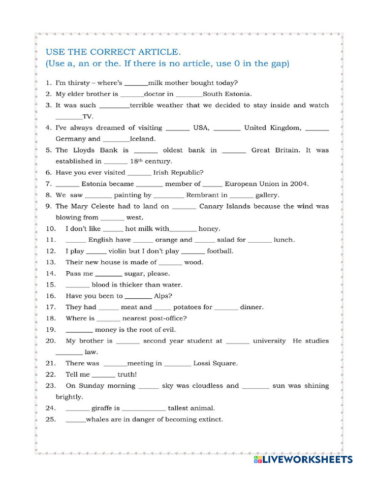Worksheet 7918435 | PDF