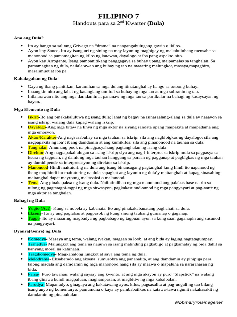 Handouts (Dula) | PDF