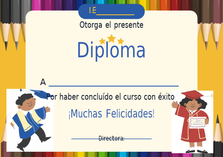 Diplomas Educativos Editable en Word | PDF