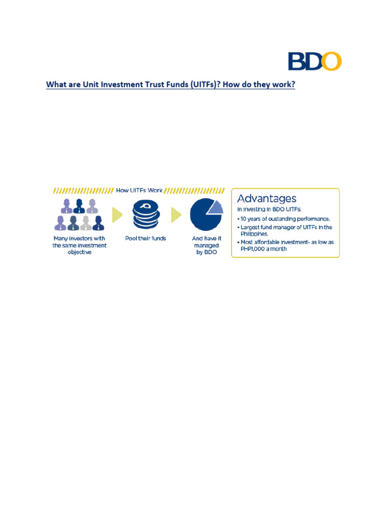 UITF 1 What Are Unit Investment Trust Funds | PDF