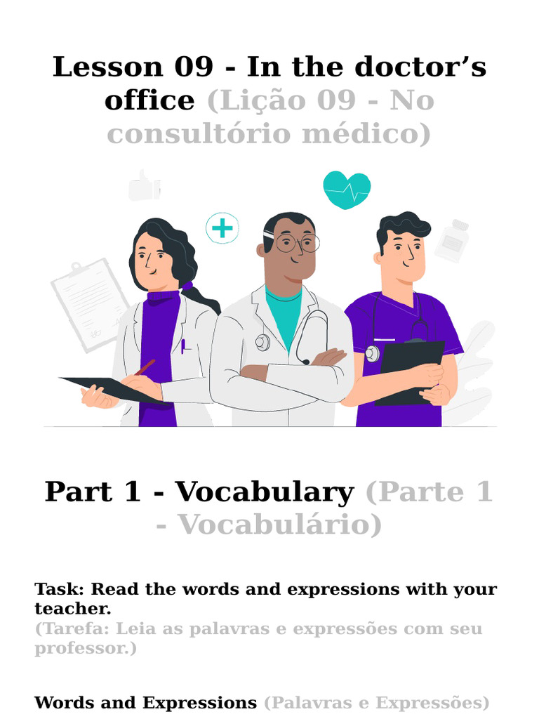 Lesson 09 - in The Doctor's Office | PDF