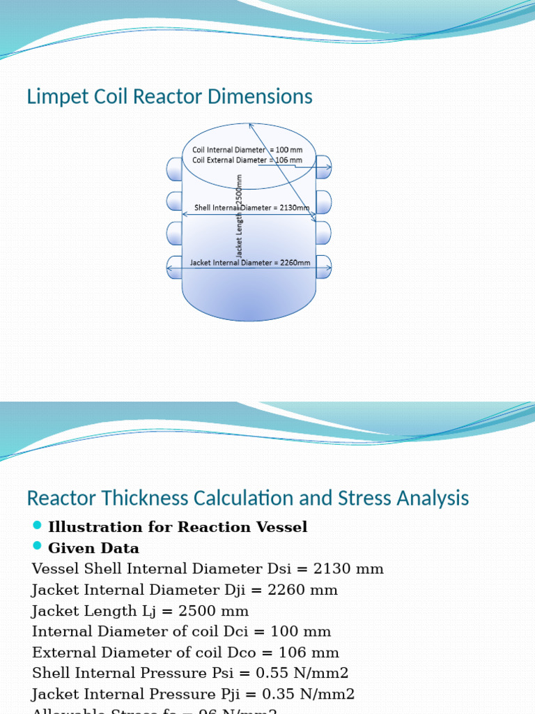 Chemical Reactor Thickness Calculation & Stress Analysis | PDF