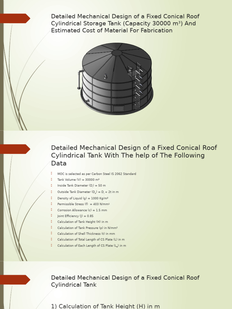 Conical Storage Tank Design | PDF | Mechanical Engineering