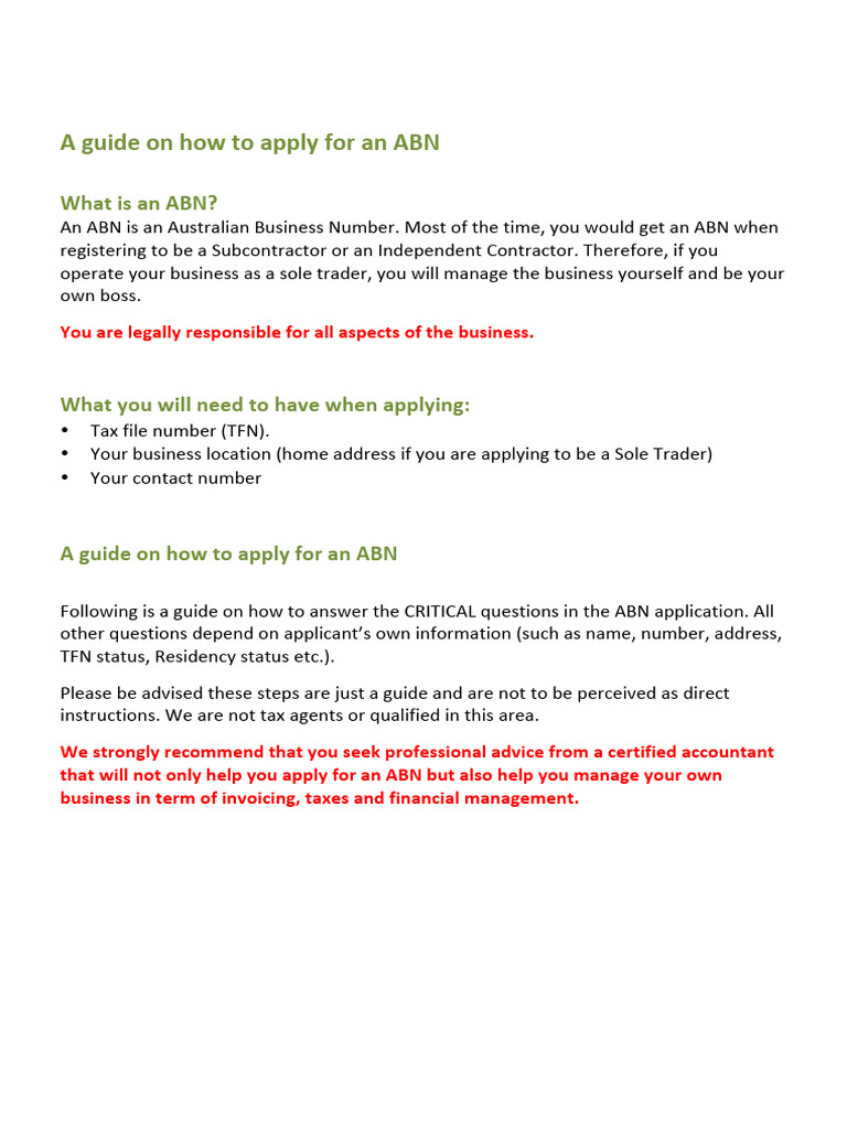 A Guide on How Ro Apply for ABN | PDF | Taxes | Government Finances