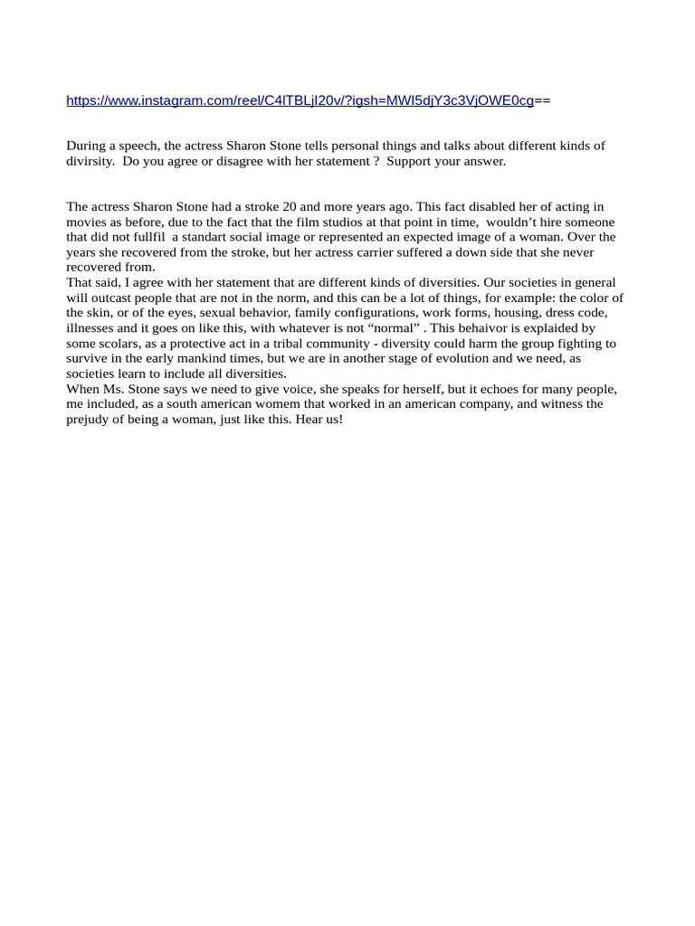 Sharon Stone Speech | PDF