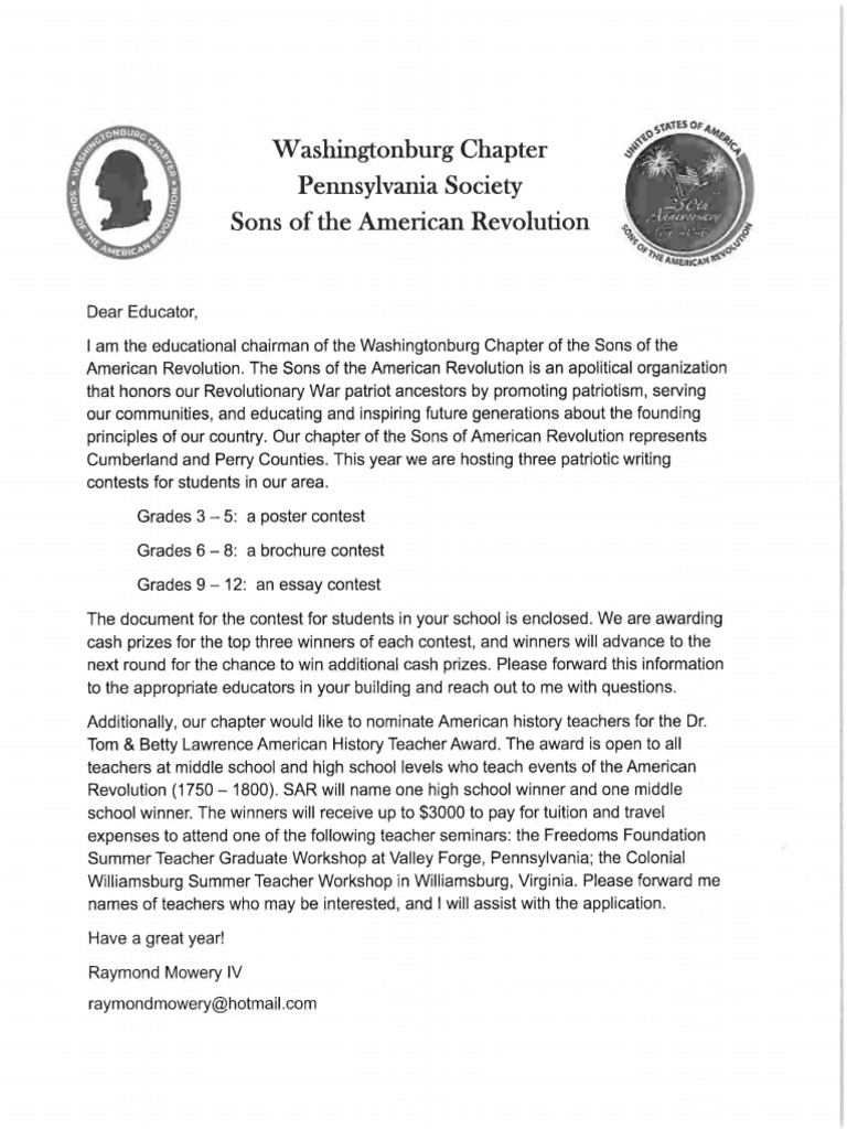 Sons_of_the_American_Revolution_Writing_Contest (1) | PDF