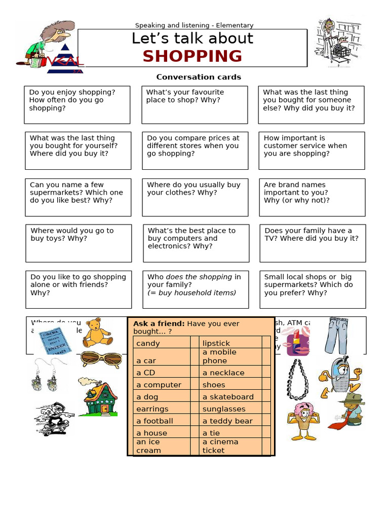 ESL Shopping Conversation Activities | PDF