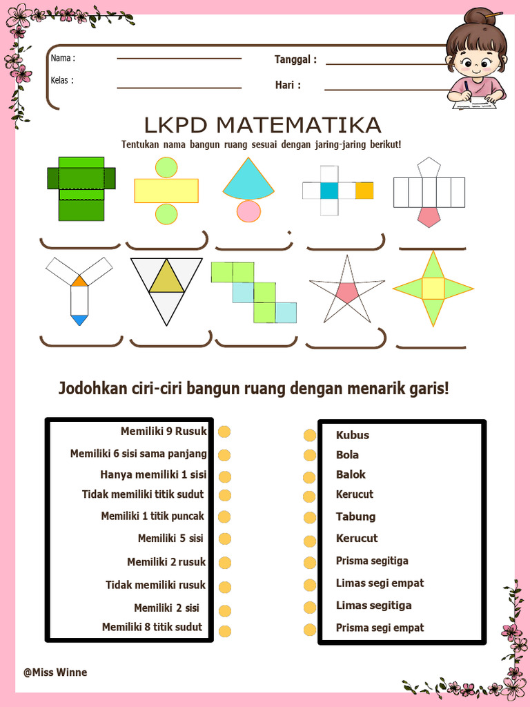 LKPD MATH - Bangun Ruang - BDR 14 November 2024 | PDF