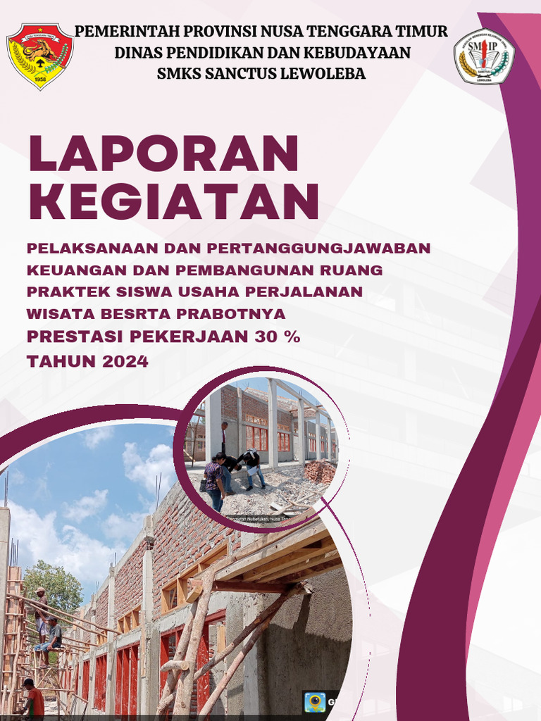 Merah Jambu Sampul Laporan Kegiatan Tahunan A4 Dokumen | PDF