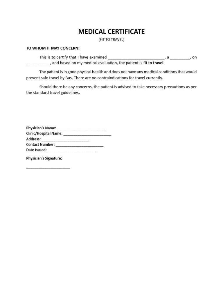 Medical Certificate | PDF