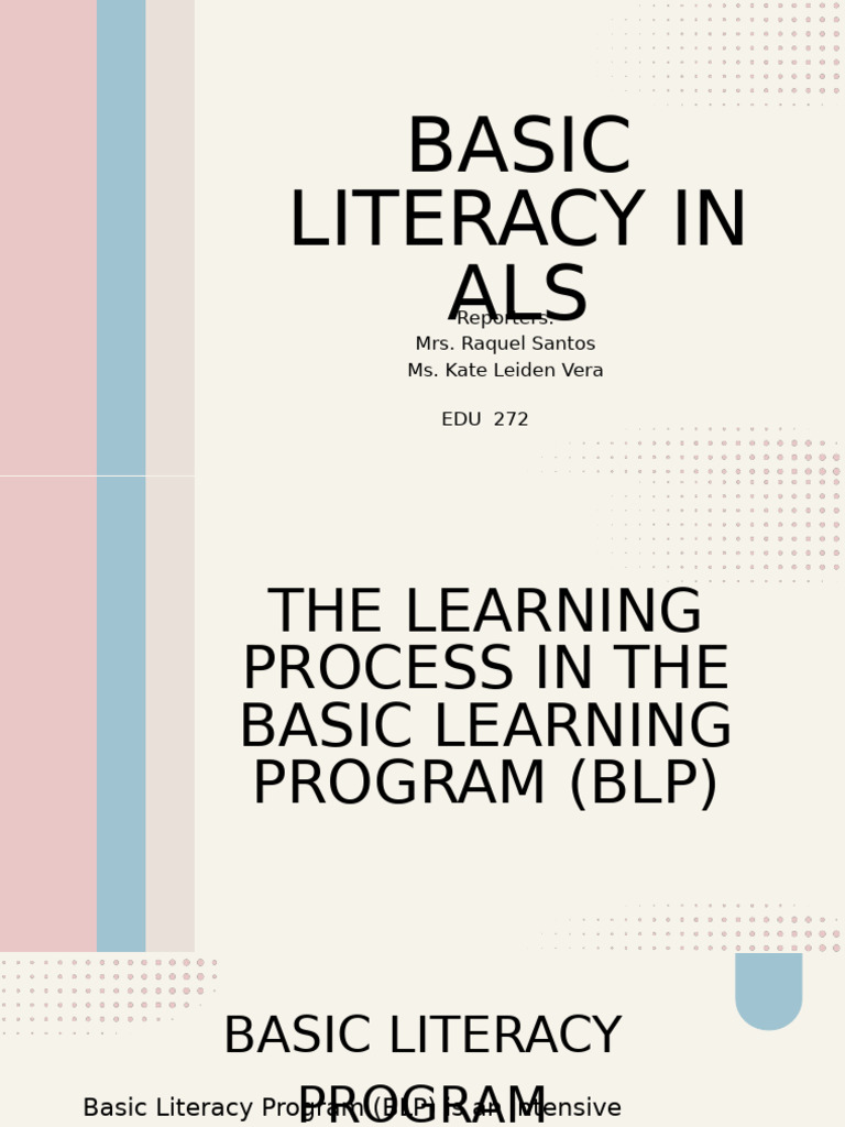Basic Literacy in ALS | PDF | Literacy | Learning