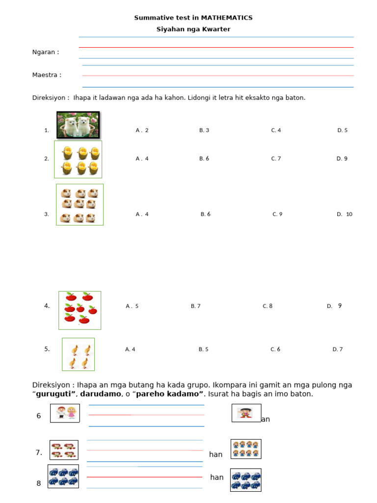 Summative Test 1st Quarter 2021 | PDF
