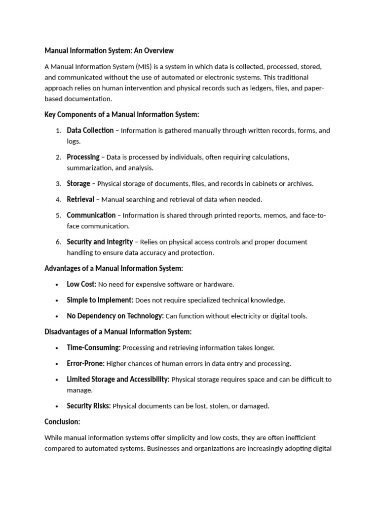 Manual Information System | PDF