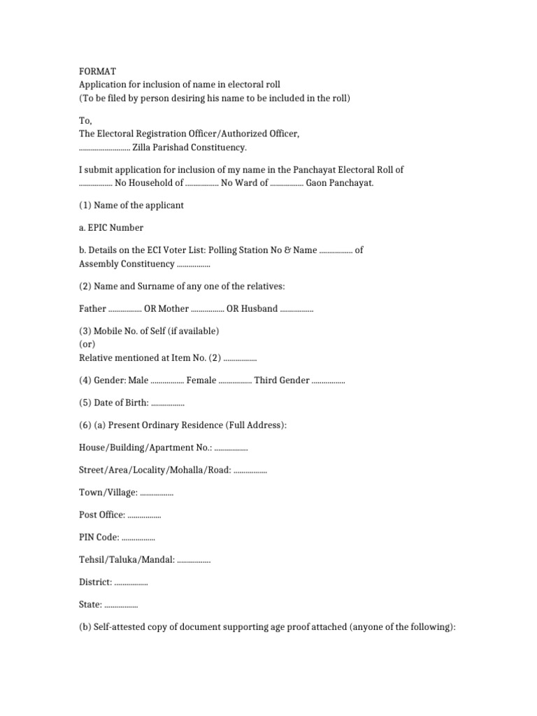 Inclusion in Electoral Roll | PDF