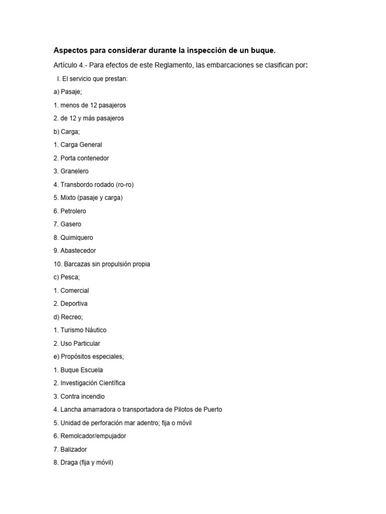 Inspección de Buques: Normas y Tipos | PDF | Buques | Embarcación