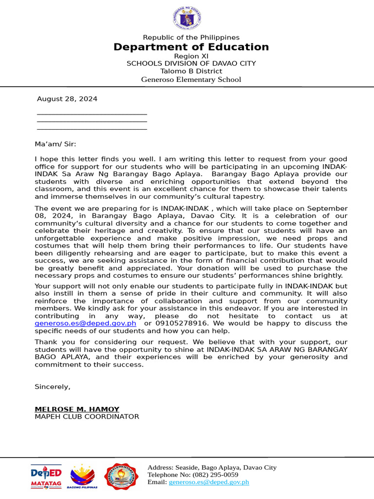 SOLI LETTER INDAK INDAK | PDF