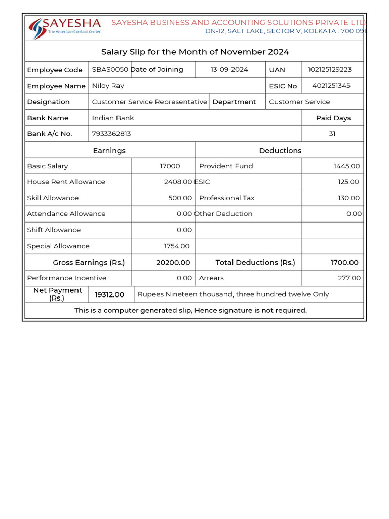 Niloy Ray__Salary Slip Nov 24.pdf_20250128_194529_0000 | PDF