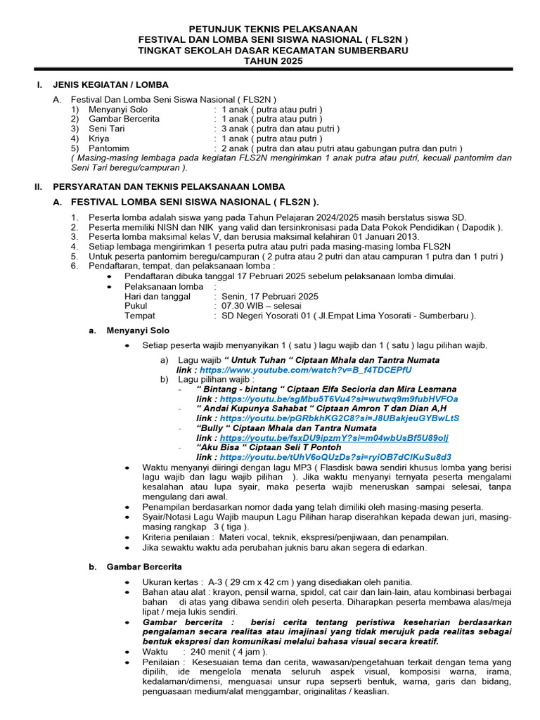 Juknis FLS2N - 2025 Revisi | PDF
