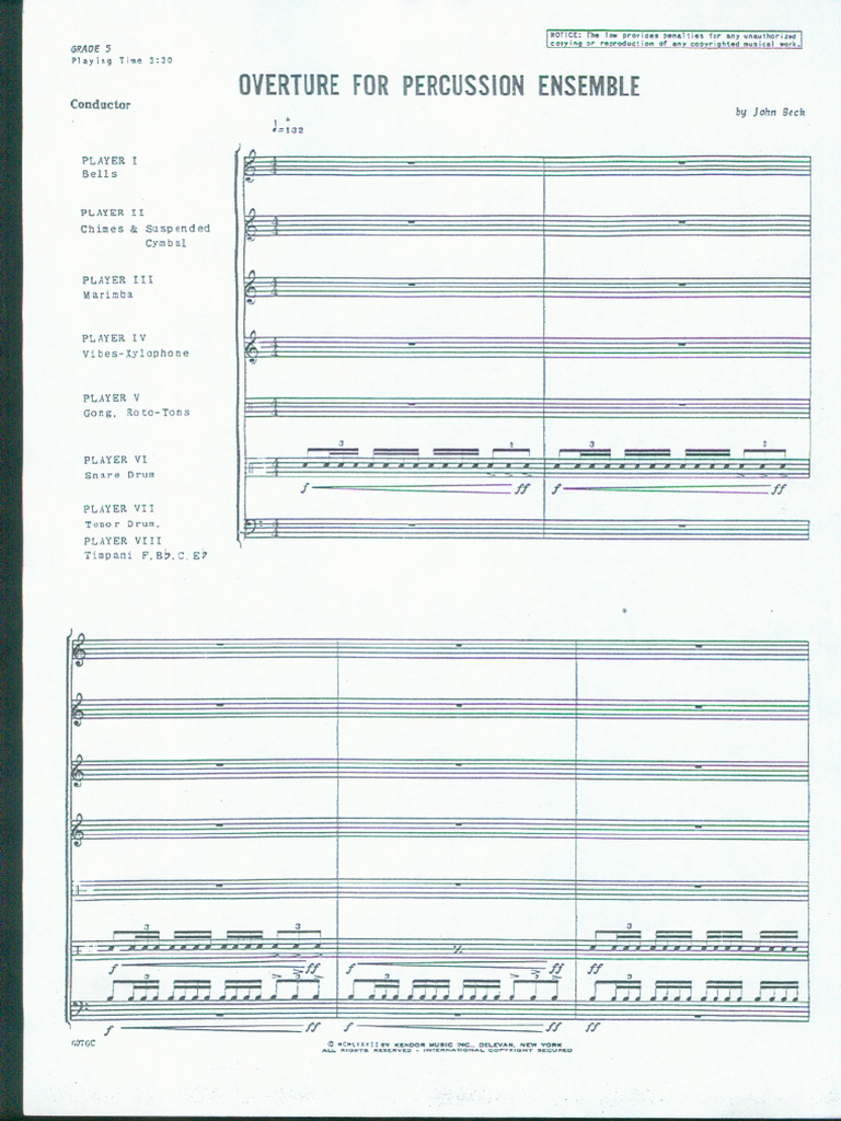 Overture For Percussion Ensemble | PDF
