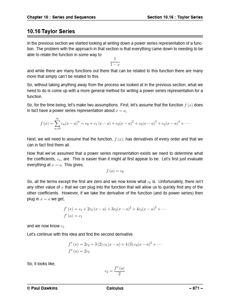 Understanding Taylor Series in Calculus | PDF | Summation ...